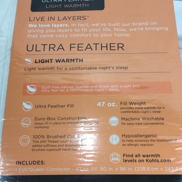 Cuddl Duds | Bedding | Cuddl Duds Ultra Feather Light Warmth Comforter ...